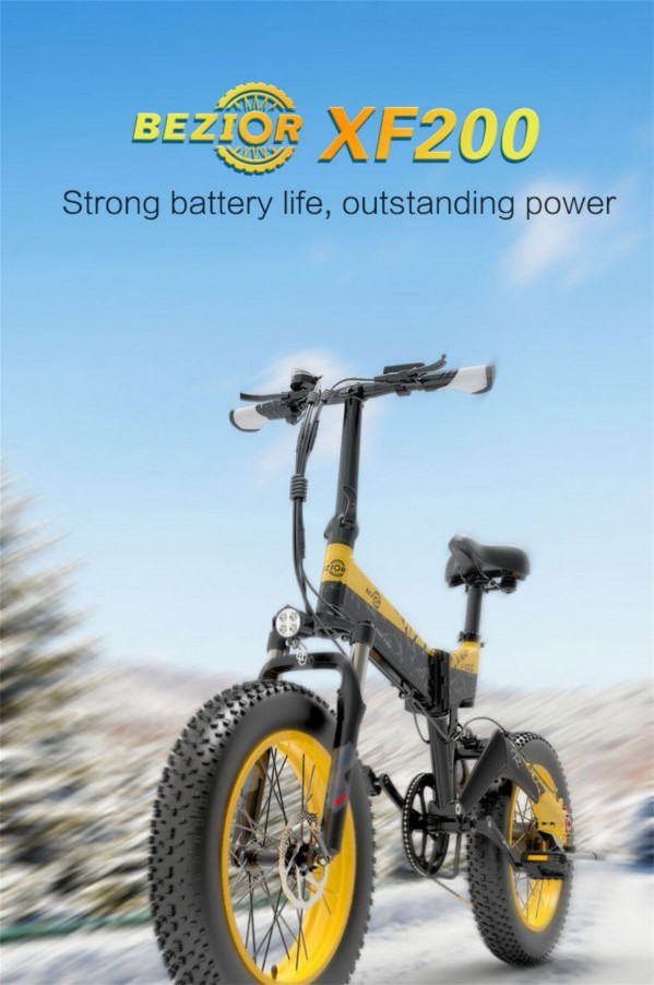 Bezior XF200 Mountain Bike Aluminum Alloy 1000W 20 Inch Foldable Fat ...